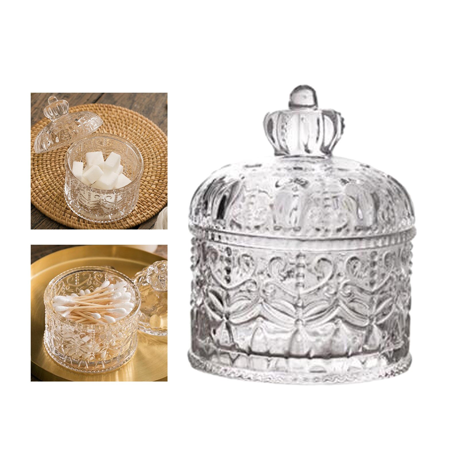 Multiuse Crystal Glass Jar Snacks Storage Organiza... – Vicedeal