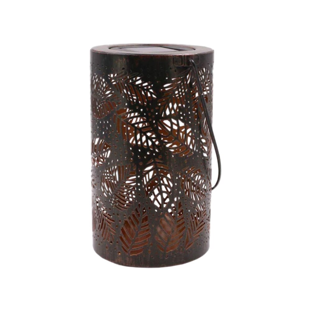 Metal Leaf Pattern Lights Solar Lantern Lights Out... – Grandado
