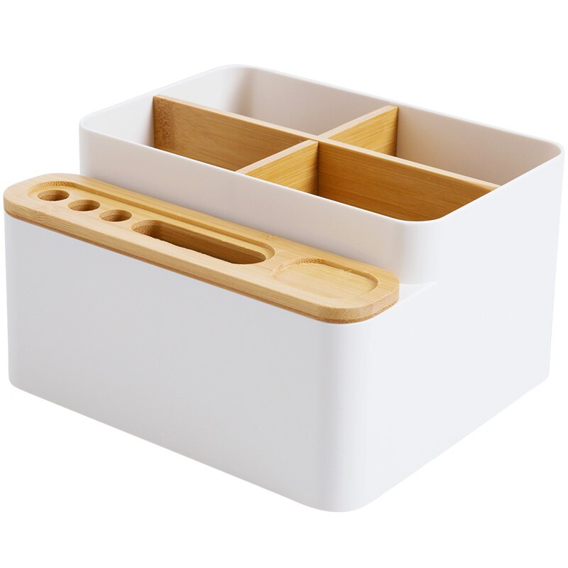 Bamboo Desk Sundry Box Office Desk Stationery Rack... – Grandado