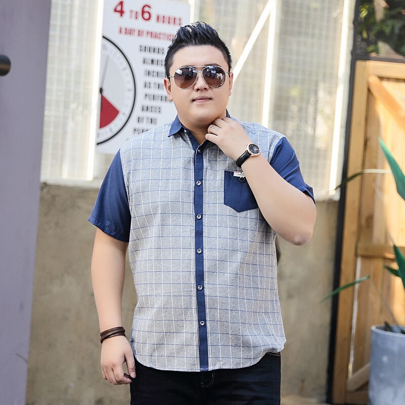 Plus size 8XL Plaid Shirt Mannen Shirts Zomer Chem... – Vicedeal