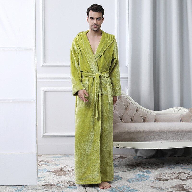Men's Winter Bathrobe Soft Warm Flannel Hotel Robe... – Grandado