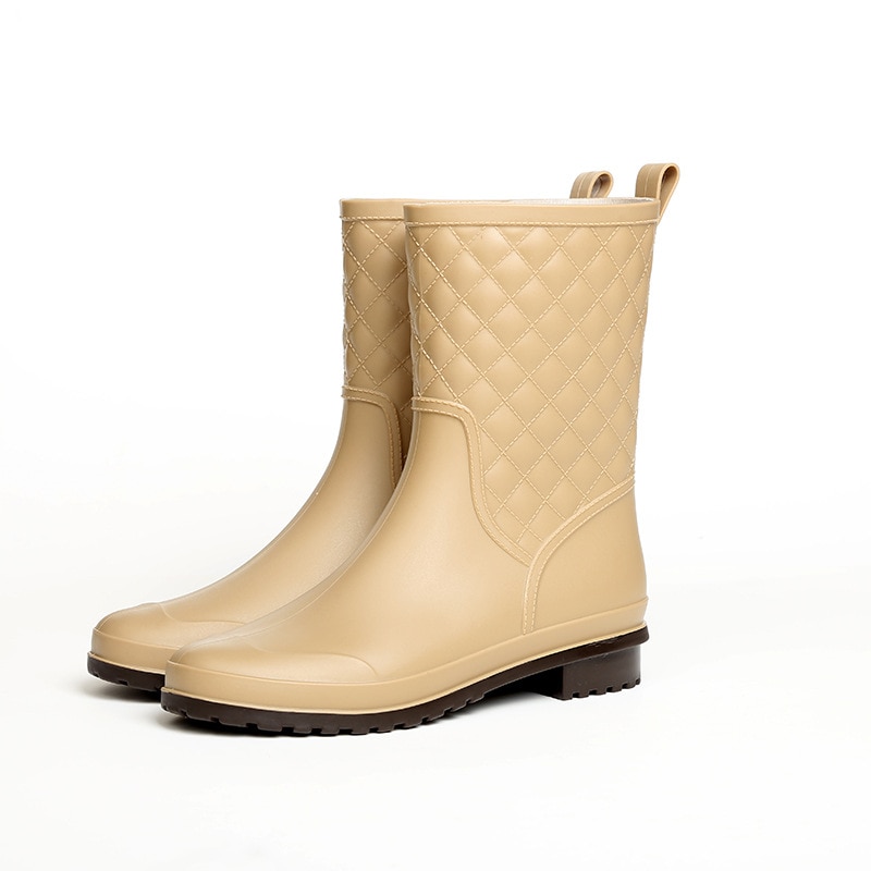 Leisure rain boots women Low-Heeled Round Toe Shoe... – Vicedeal