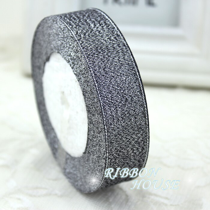 3/4''(20mm) Black Metallic Glitter Ribbon Colorful... – Grandado