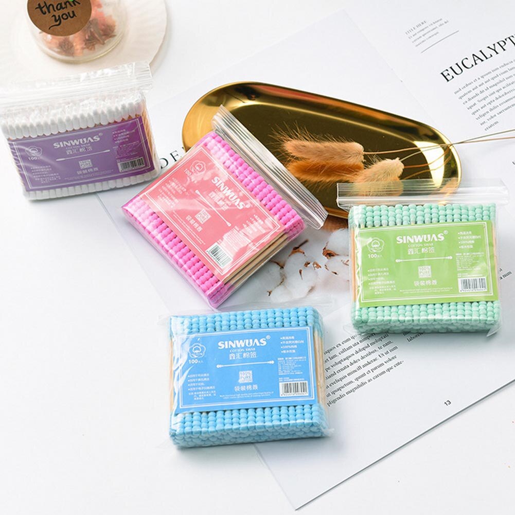 100PCS Cotton Swabs Swab Applicator Q-tips Double ... – Vicedeal