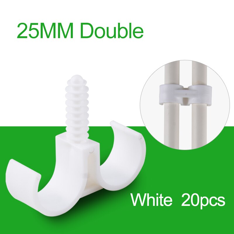 20Pcs 20/25mm Single Double Pipe Clamp Fixed Wall ... – Vicedeal