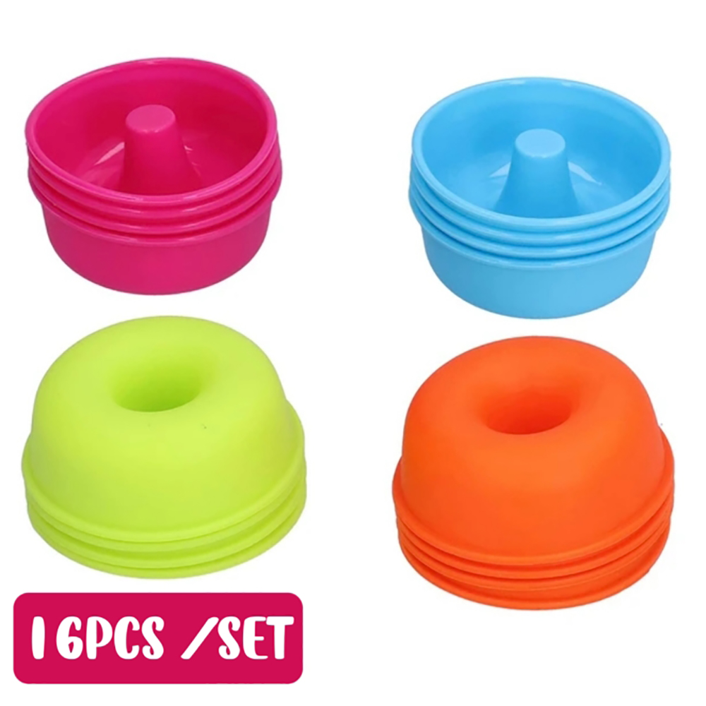 16Stck Helle Farben Runde Silikon Krapfen bilden K... – Grandado