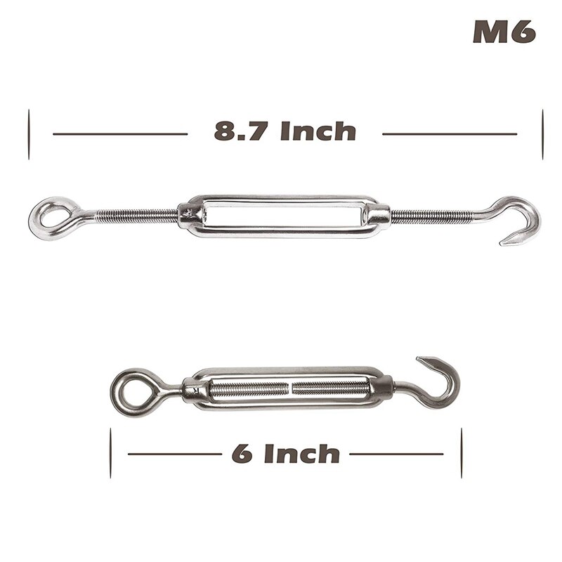 ! 304 Stainless Steel Turnbuckle M6 Wire Rope Tens... – Grandado