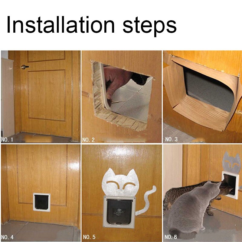 Cat Door Lockable Kitten Flap Tunnel With 4 Way Lo... – Vicedeal