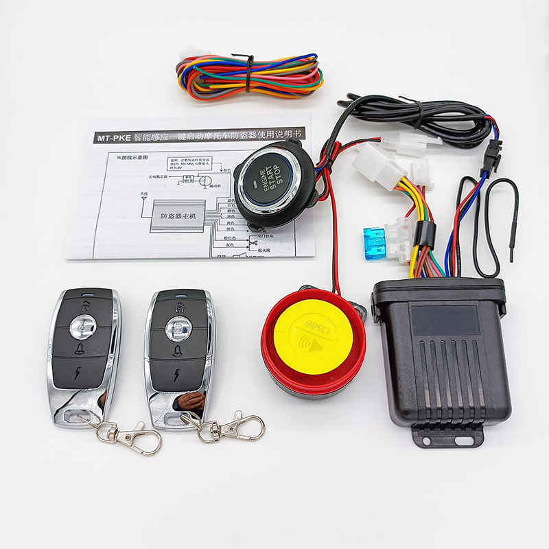 Motorcycle Alarm Keyless Start System PKE Remote C... – Grandado