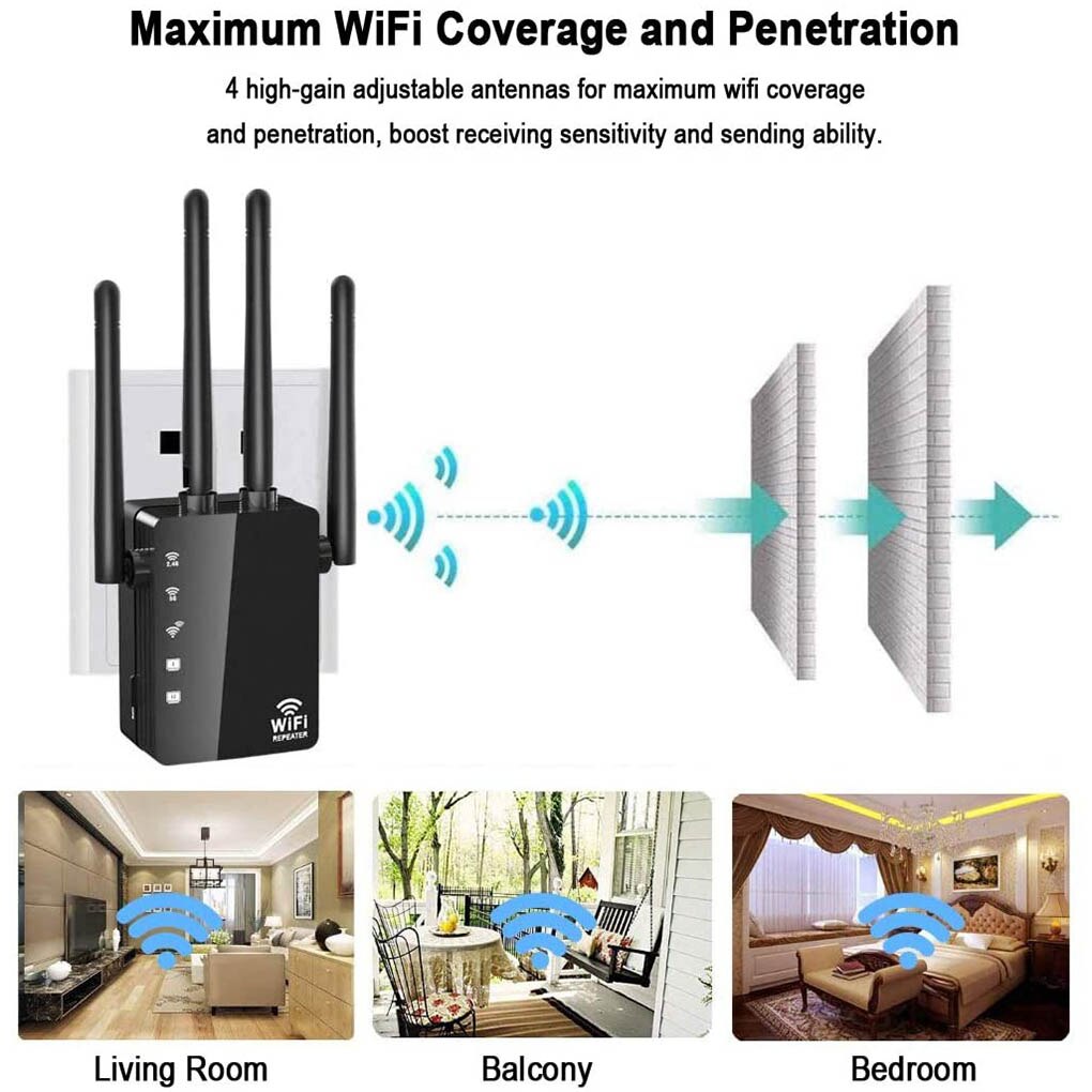 Dual Band 4 Antenna Wifi Repeater 2.4G 5G Wifi Sig... – Vicedeal