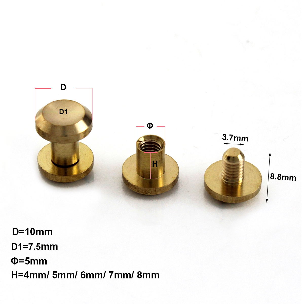 10pcs Solid Brass Concave Head Binding Chicago Scr... – Grandado