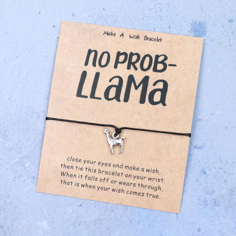 No Prob-llama Llama Wish Bracelet Llama Charm Wish... – Grandado