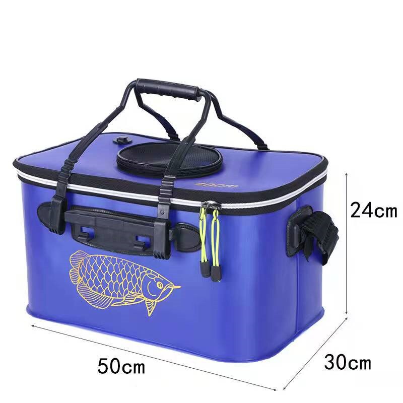 Fishing bucket EVA folding live fish bucket with s... – Grandado