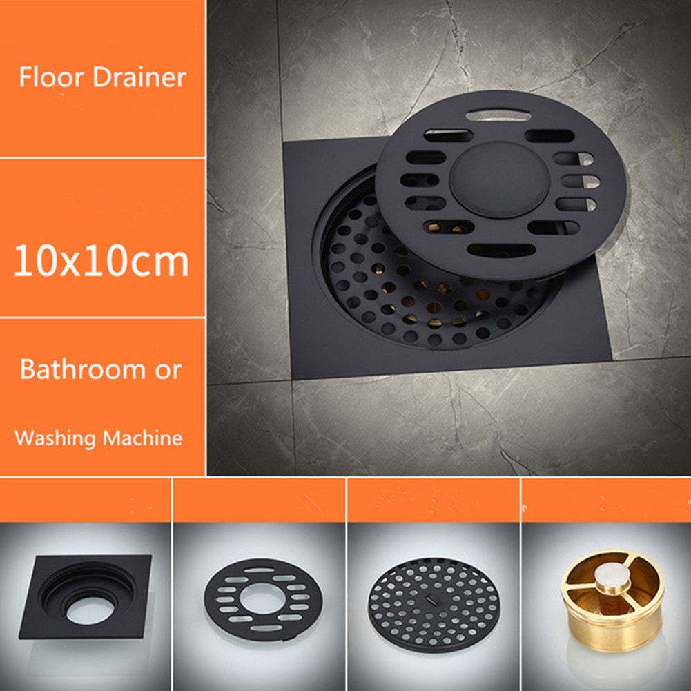1PC Black Brass Shower Floor Drain Washroom Bathro... – Grandado