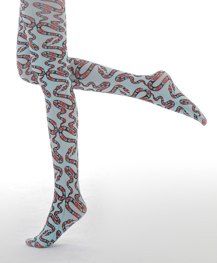 Snake pattern printed pantyhose and – Vicedeal