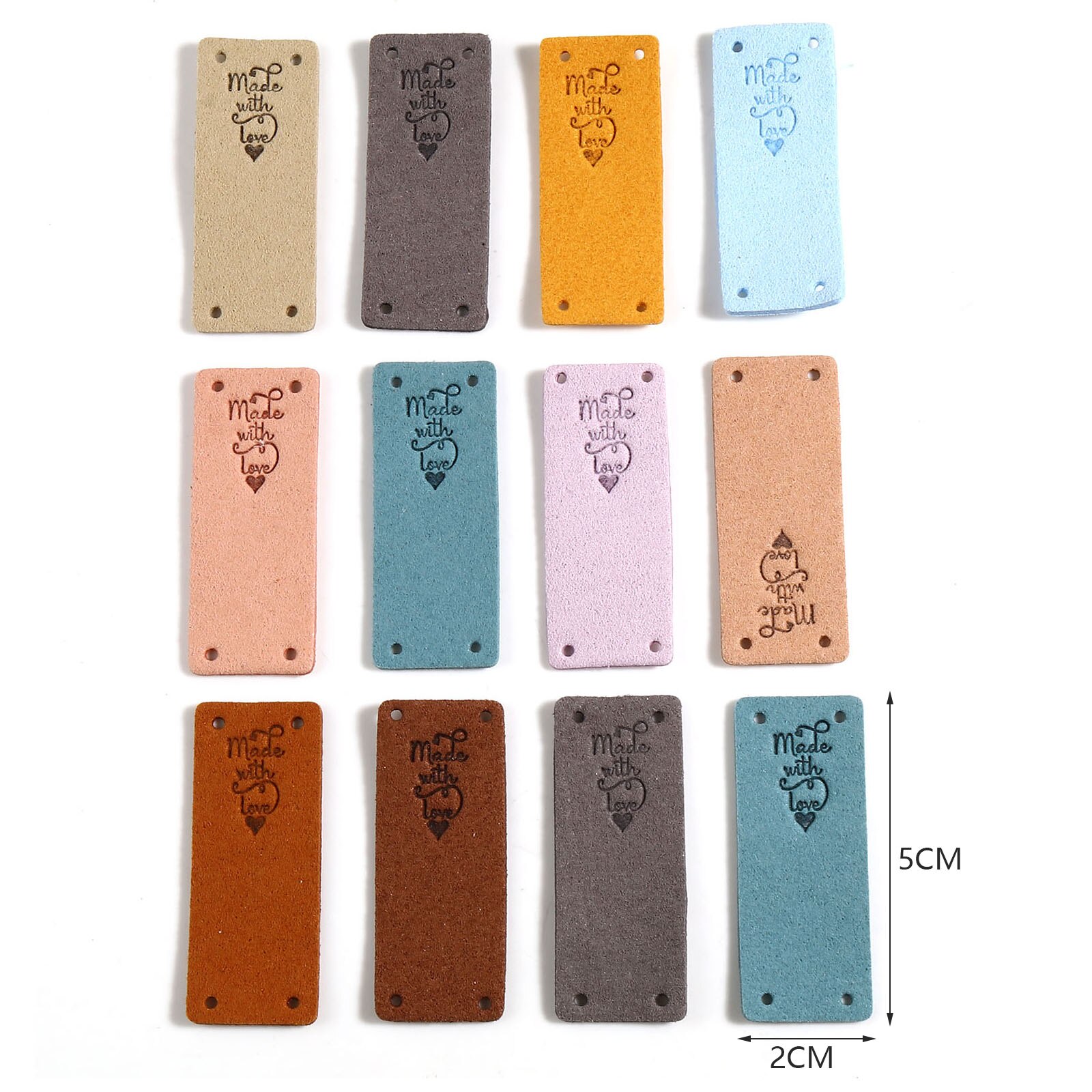 10 PCs Faux Suede Made With Love Labels Rectangle ... – Vicedeal