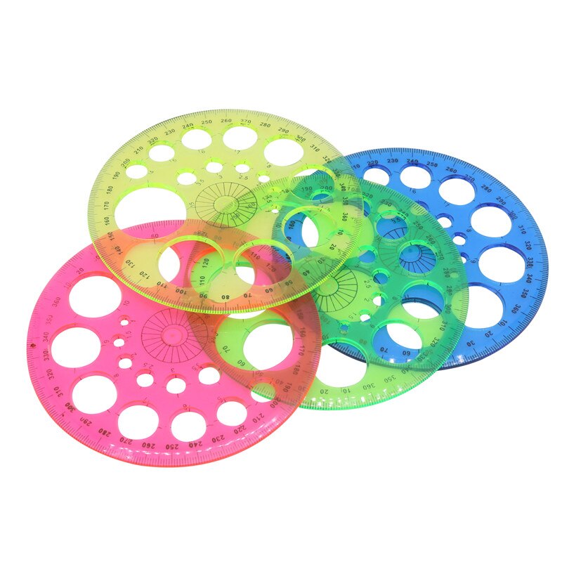 4 pcs Round drawing ruler Student school office mu... – Grandado