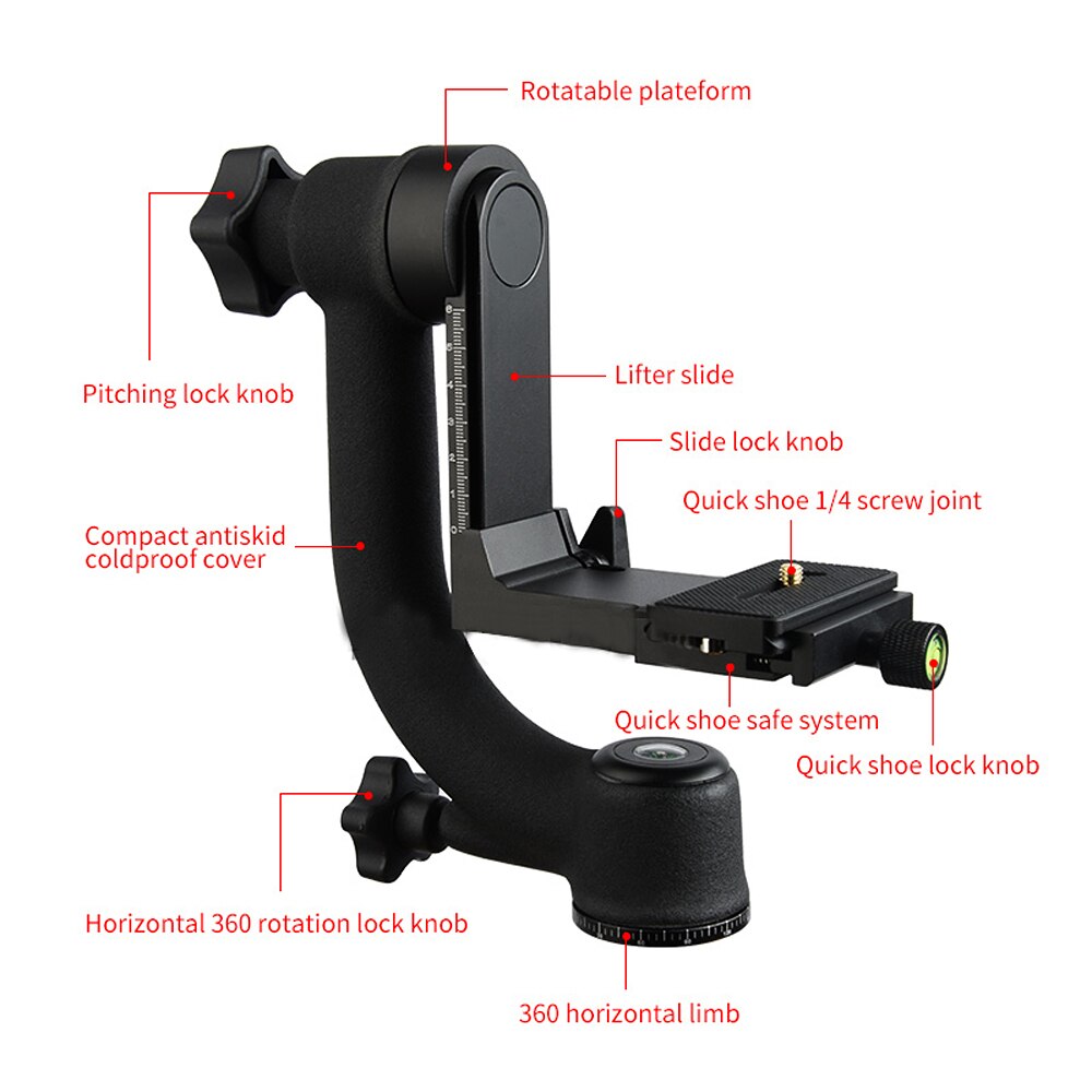 Pro 360 Degree Vertical Panorama Gimbal Tripod Hea... – Grandado
