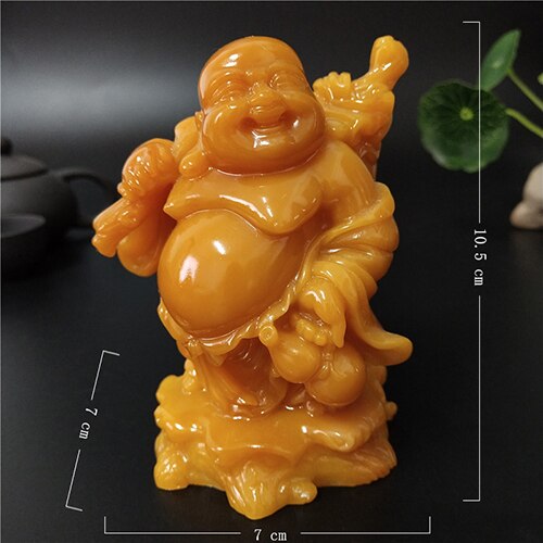 Laughing Buddha Statue Man-made Jade Stone Maitrey... – Vicedeal