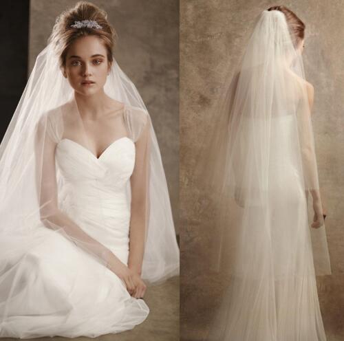 Velo blanco de boda de marfil, 2 capas, , precio a... – Grandado