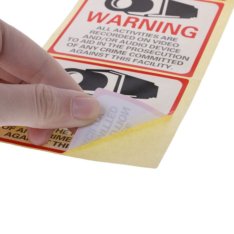 8PCS Warning Stickers SECURITY CAMERA IN USE Self-... – Vicedeal
