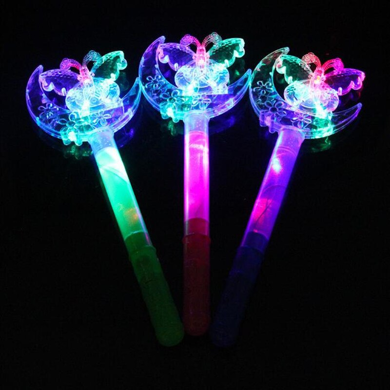 Moon Star Butterfly Flashing Sticks Kids LED Crown... – Grandado