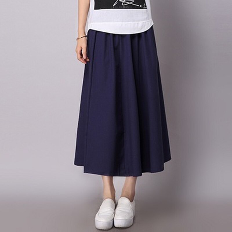 Solid Color Women Summer Skirt Elastic Waist Empir... – Vicedeal