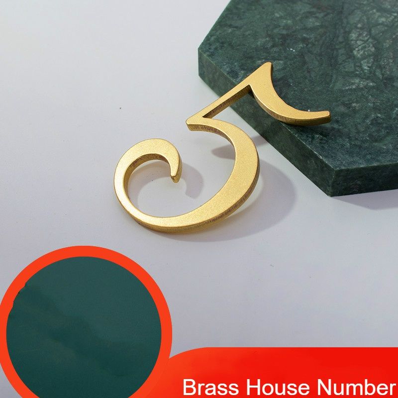 Modern Brass House Numbers Stickers For Apartment ... – Vicedeal