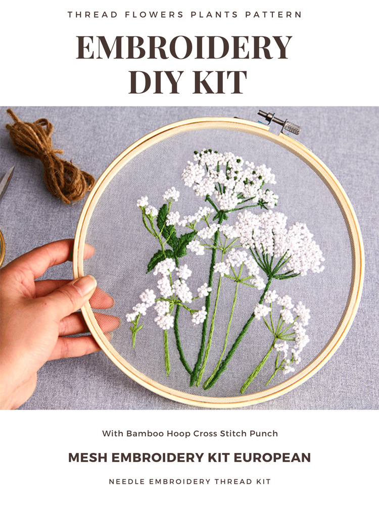 Mesh diy broderi blomstermaleri bordado cross stit... – Grandado