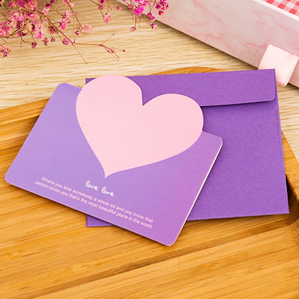 10 Pcs Contrast Color LOVE Heart Greeting Card Val... – Grandado