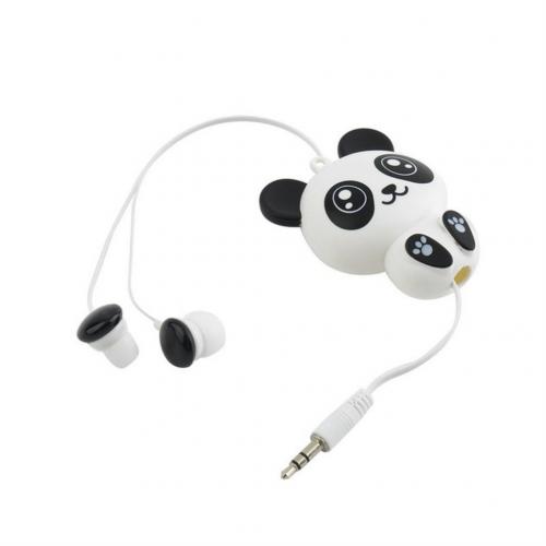 Cute Panda Headphones Headsets 3.5mm Wired Retract... – Grandado