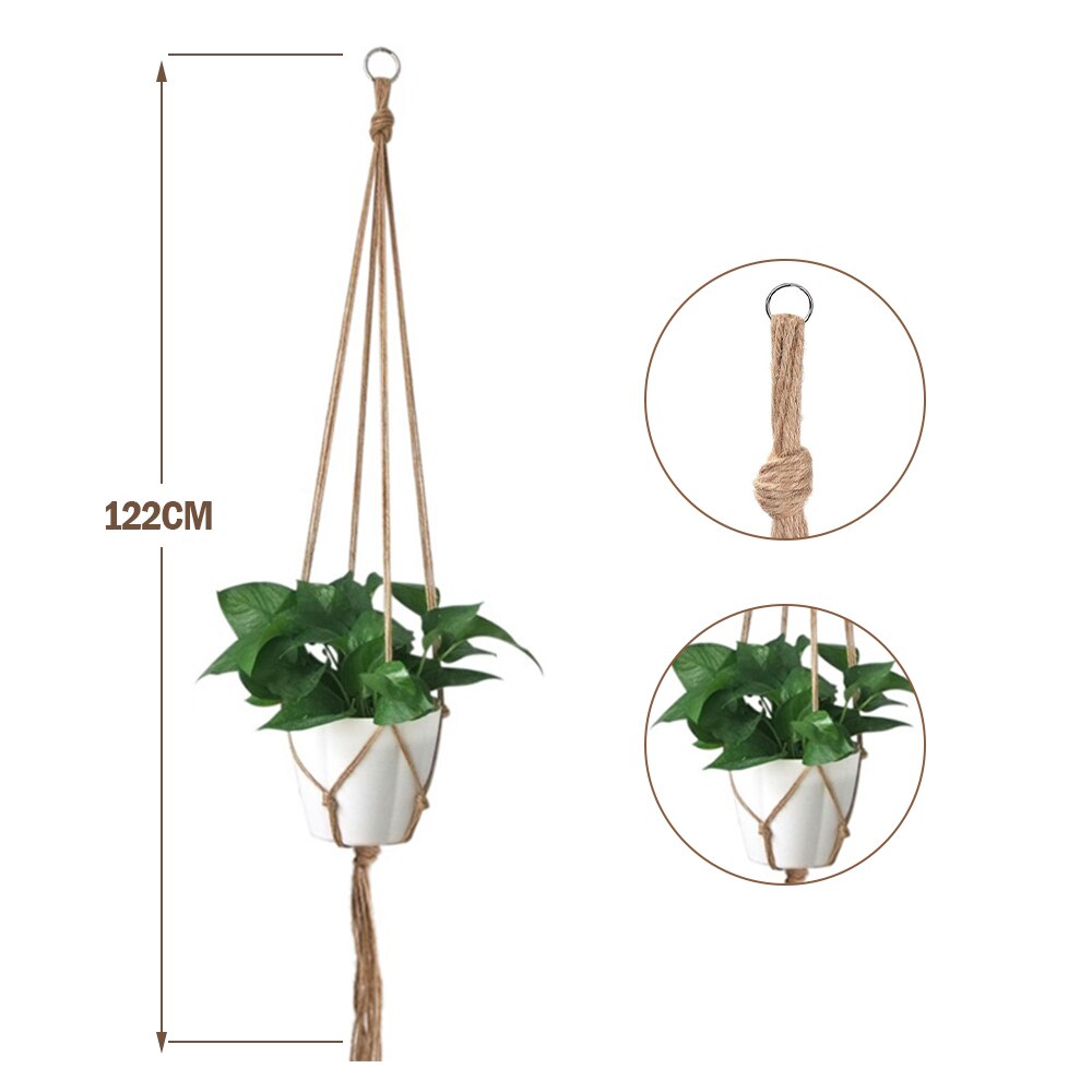 Handmade Macrame Flower Pot Hanging Basket Knotted... – Grandado