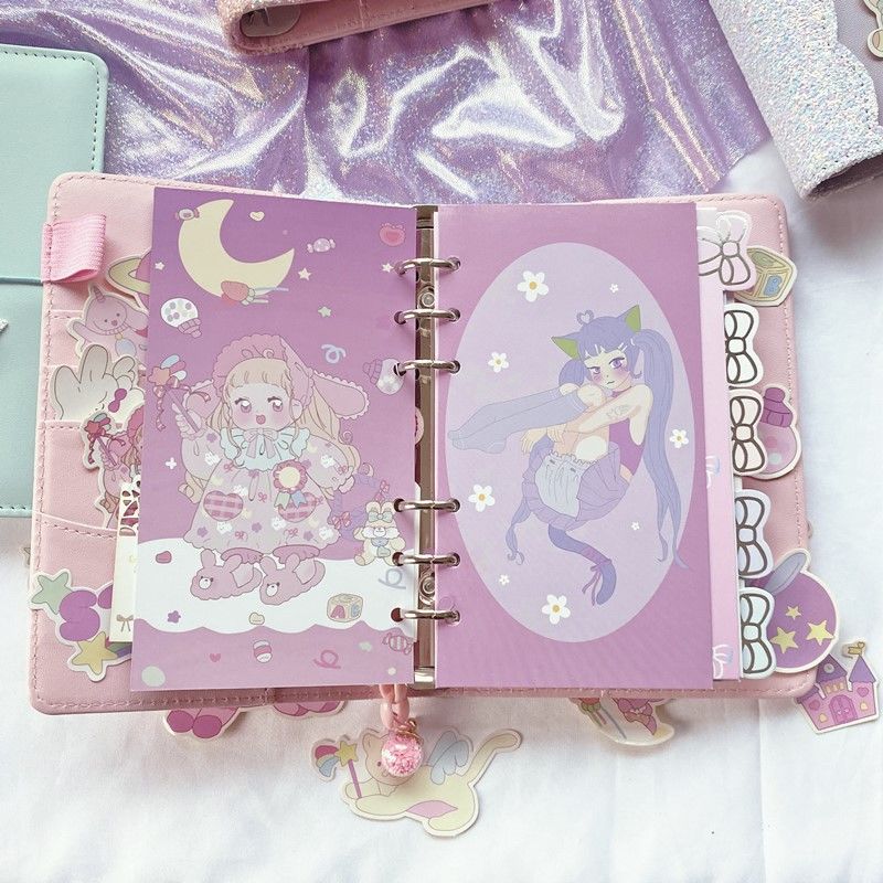 Kawai Macaron Cute Sequin Girl Diary Notebook Loos... – Grandado