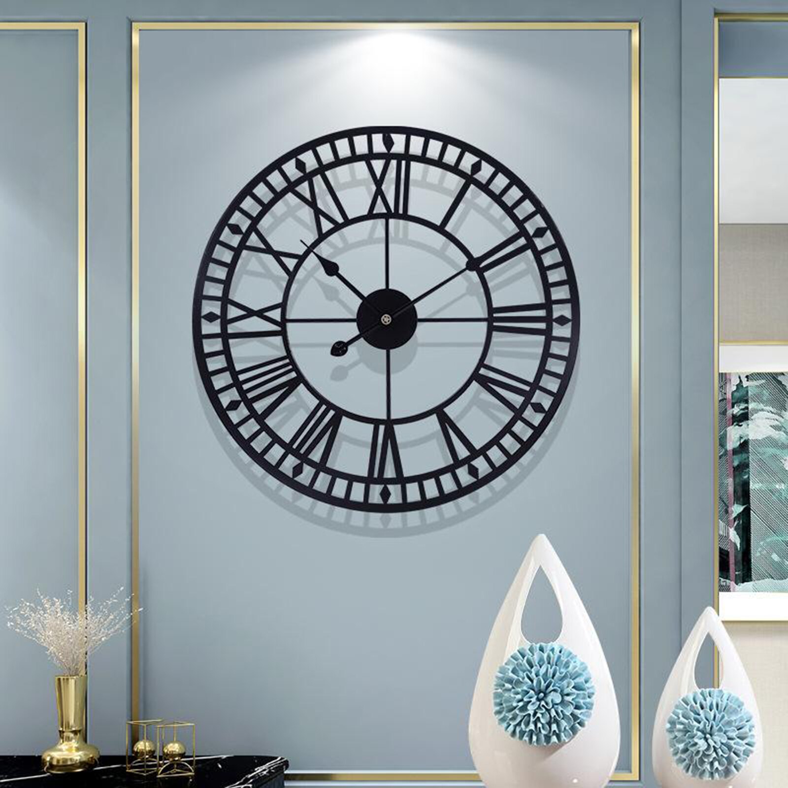 Vintage Wall Clock 40cm Wall Art Hanging Clocks Qu... – Vicedeal