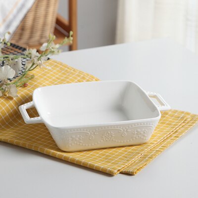 8inch, color embossed porcelain baking tray, ceram... – Vicedeal