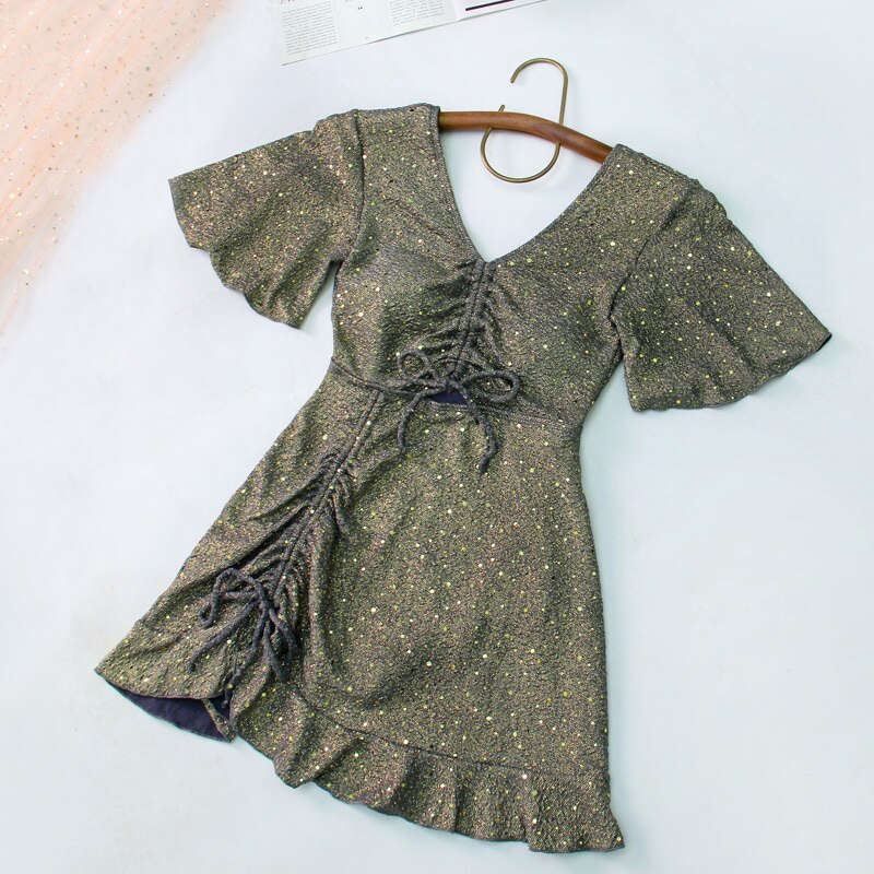 2022 Short Sleeve Swimsuit Modest Flounced Ruffled... – Grandado