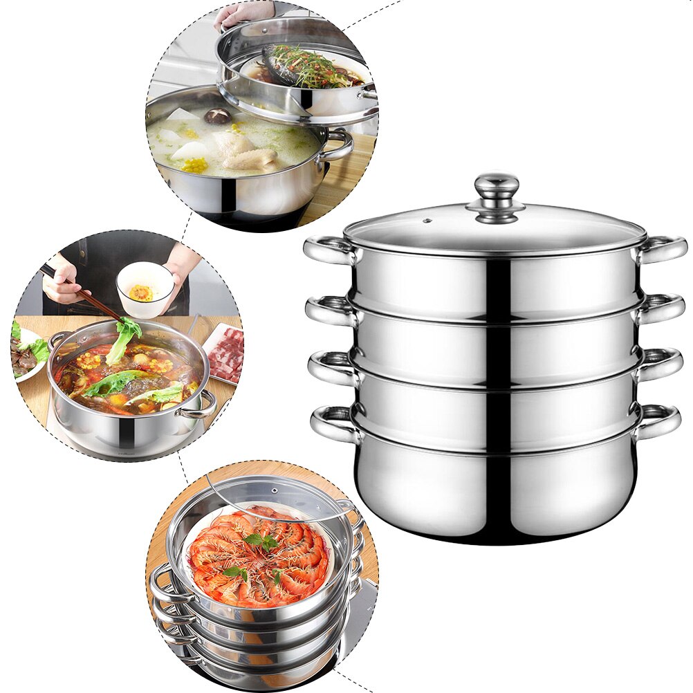 1Pc Rvs Soeppan Multifunctionele Pot (Vier-Layer, ... – Vicedeal