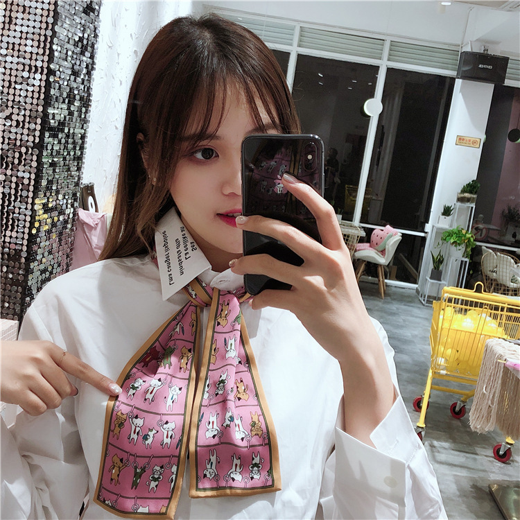 Small silk like scarf lady spring and autumn corne... – Grandado