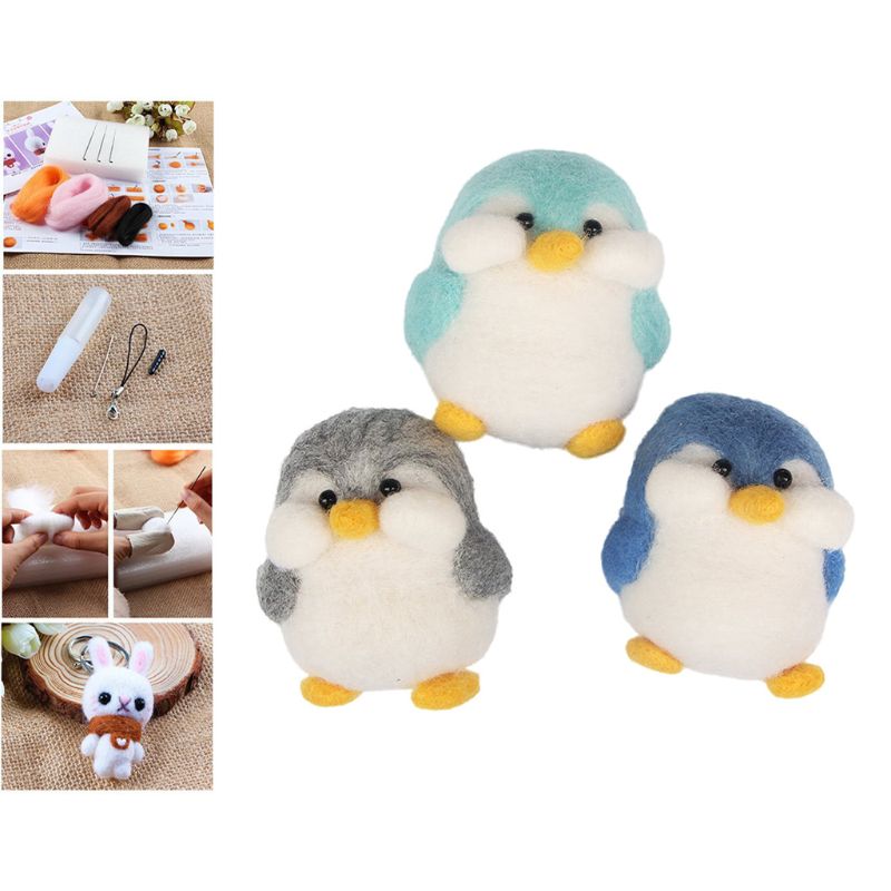Penguin Wool Felt Craft DIY Unfinished Poked Handc... – Grandado