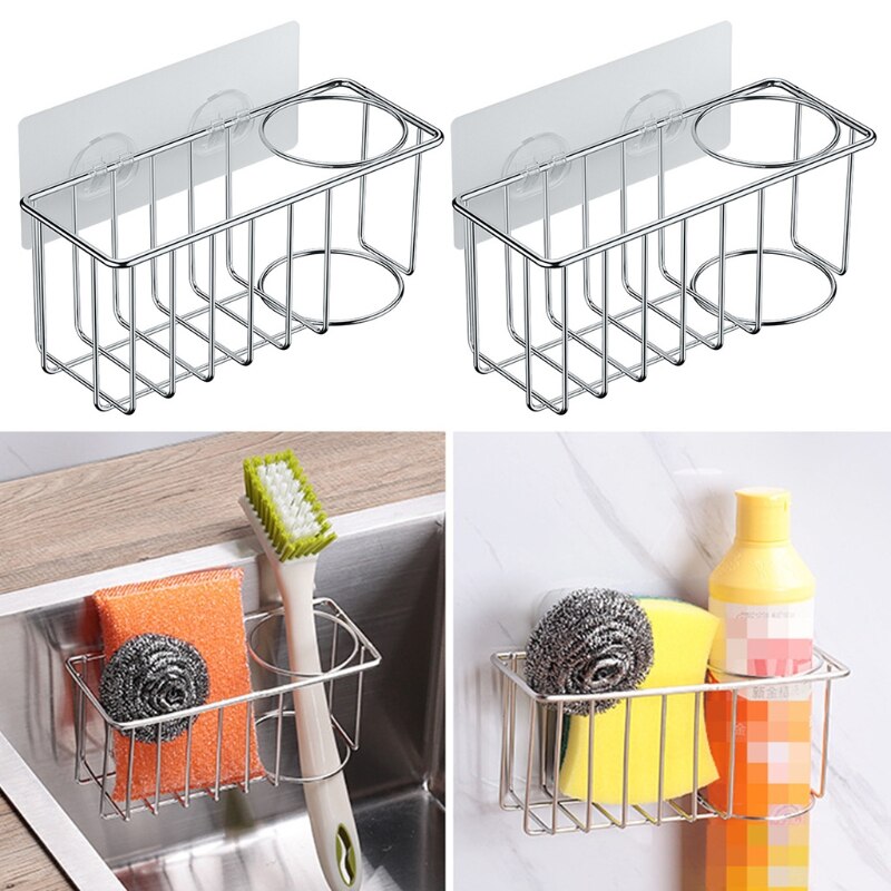 Sponge Holder And Kitchen Storage Rack Vertical Sc... – Grandado