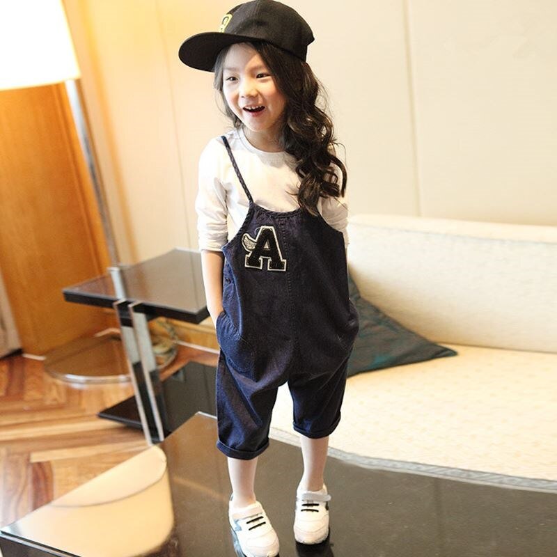 Kids denim overalls summer baby girls cowboy short... – Grandado
