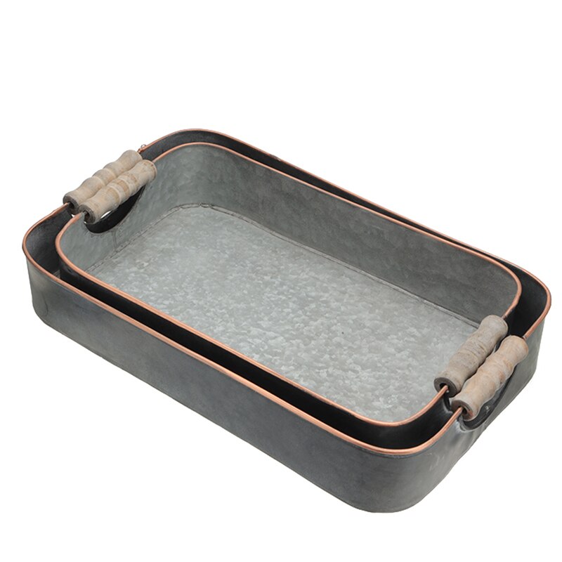 2 Stks/set Antieke Opslag Diversen Tray Retro Iron... – Vicedeal