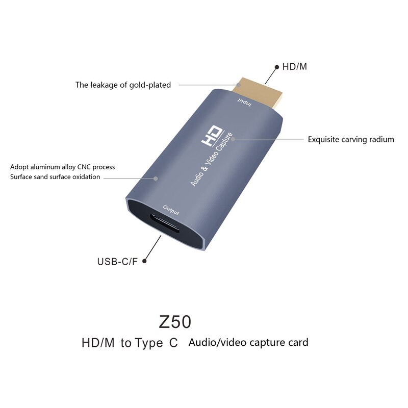 Video Capture Card Type C HDMI-Compatible 4K/60HZ ... – Grandado