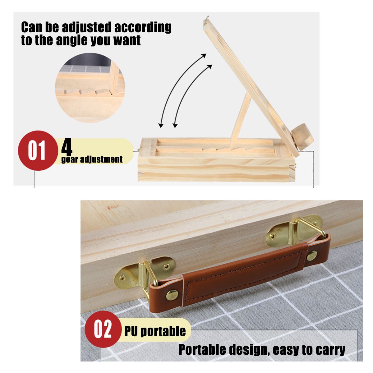 Wooden Table Easels for Painting Artist Kids Drawe... – Grandado