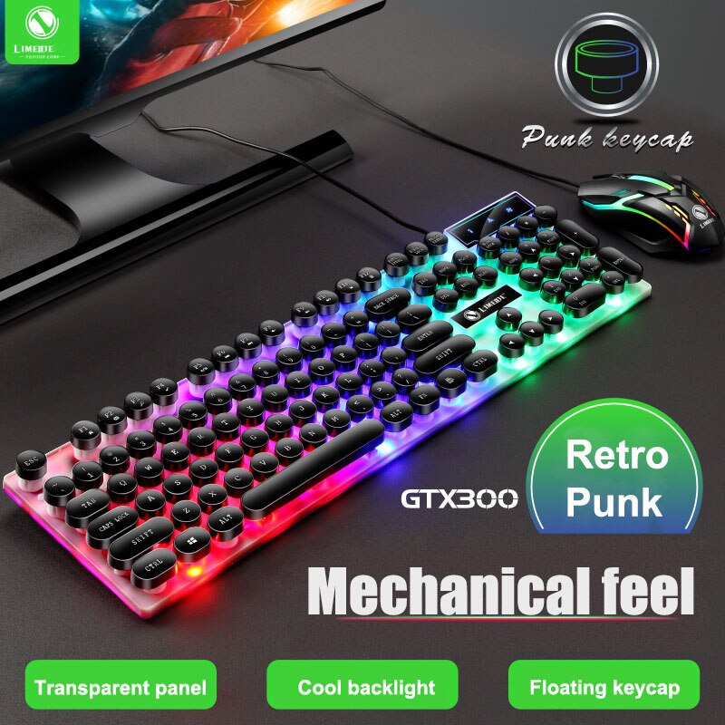 Retro Punk Keyboard Mouse Combos Mechanical Feel G... – Grandado