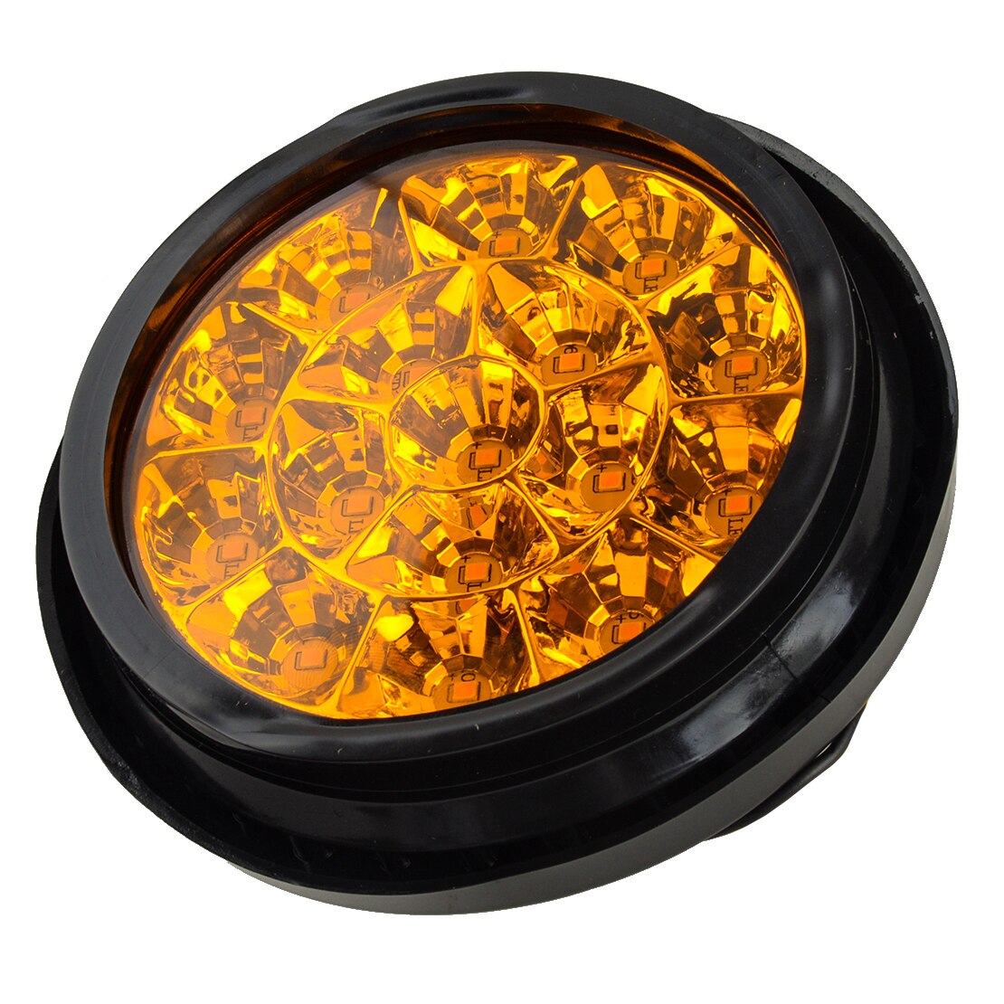 2Pcs/Set Universal 12V Amber 4" 16LEDS Round ... – Grandado