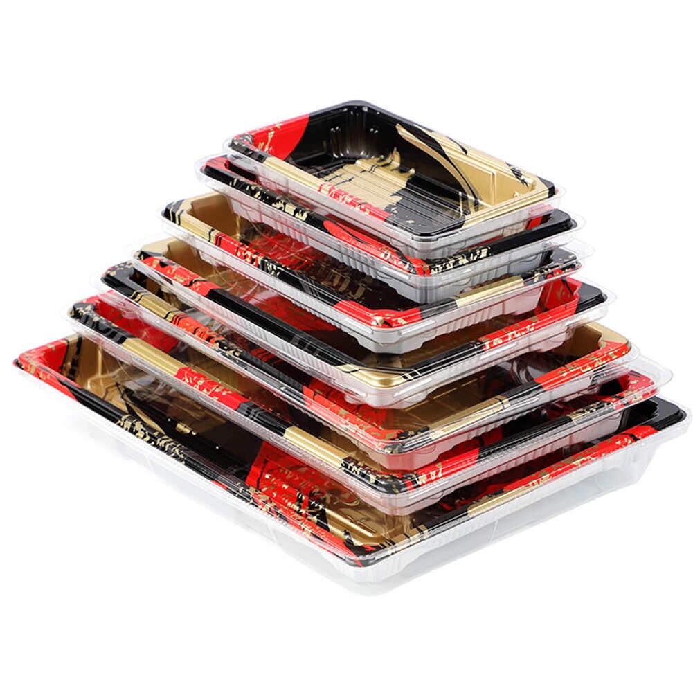 Pure Black Sushi Packaging Box Sashimi Salmon Take... – Vicedeal