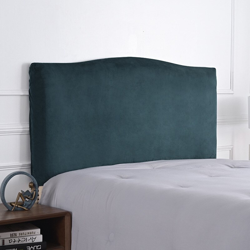 Plush Thick Bed Headboard Cover Elastic Gray Blue ... – Grandado