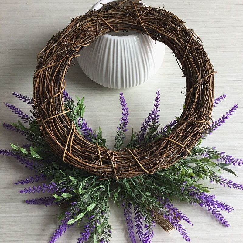 Flower Wreath Simulated Lavender Wreath, Rustic St... – Vicedeal