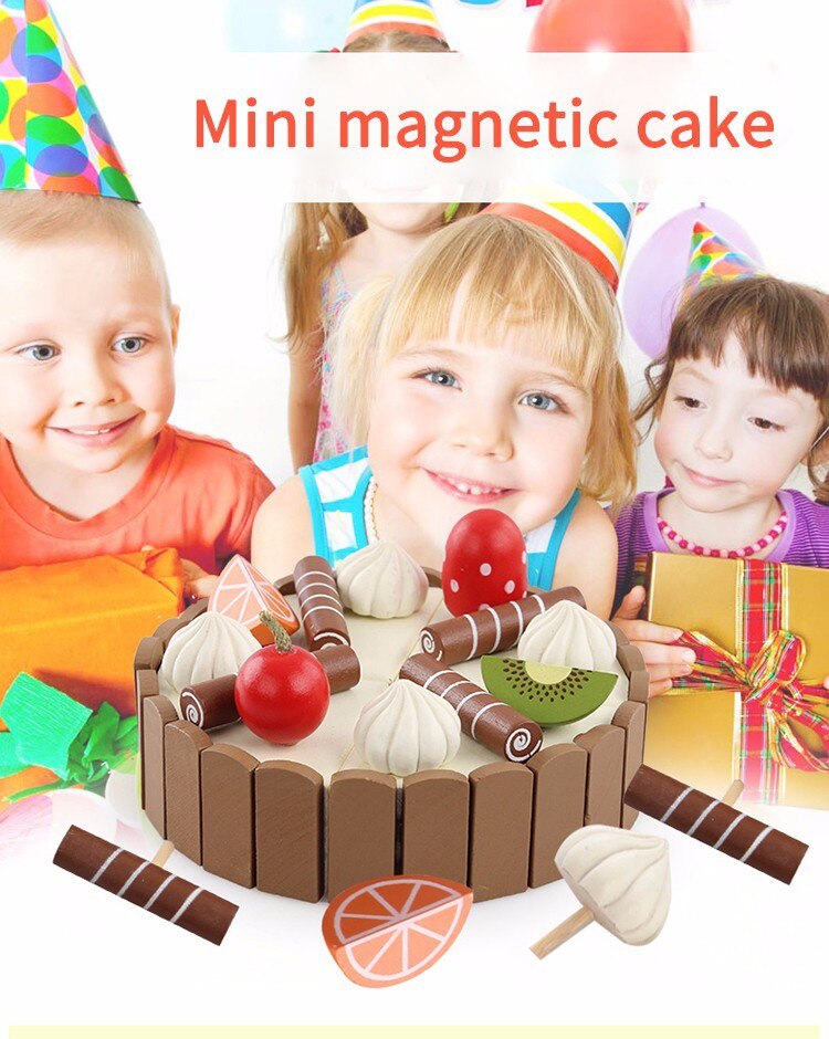[Funny] Baby toy DIY Birthday Cake Wooden Magnetic... – Grandado